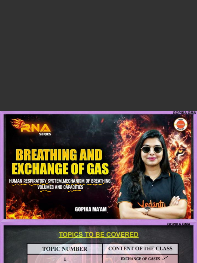 Breathing and Exchange of Gas-Lec 2 Gopika Mam | PDF
