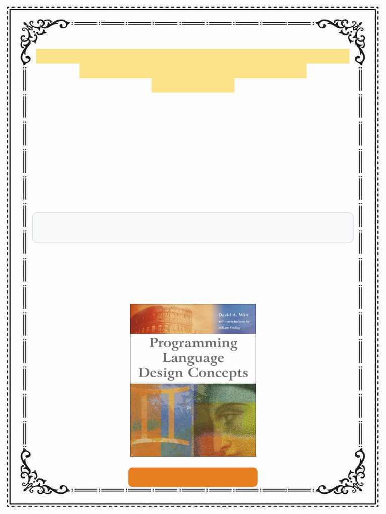 Programming Language Design Concepts 1st Edition Findlay ebook premium ...