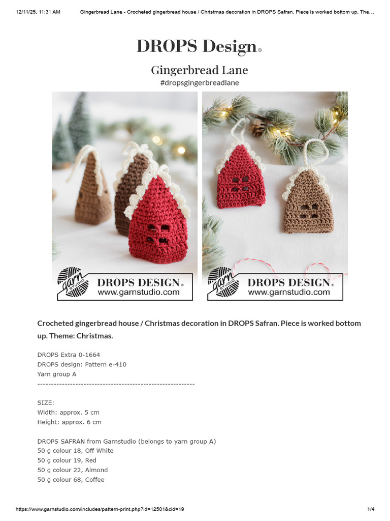 Gingerbread Lane: #Dropsgingerbreadlane | PDF | Crochet | Figured Fabrics
