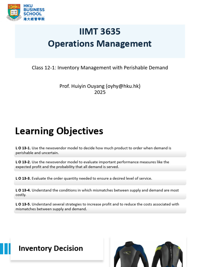 Inventory Management for Perishable Demand | PDF | Probability ...