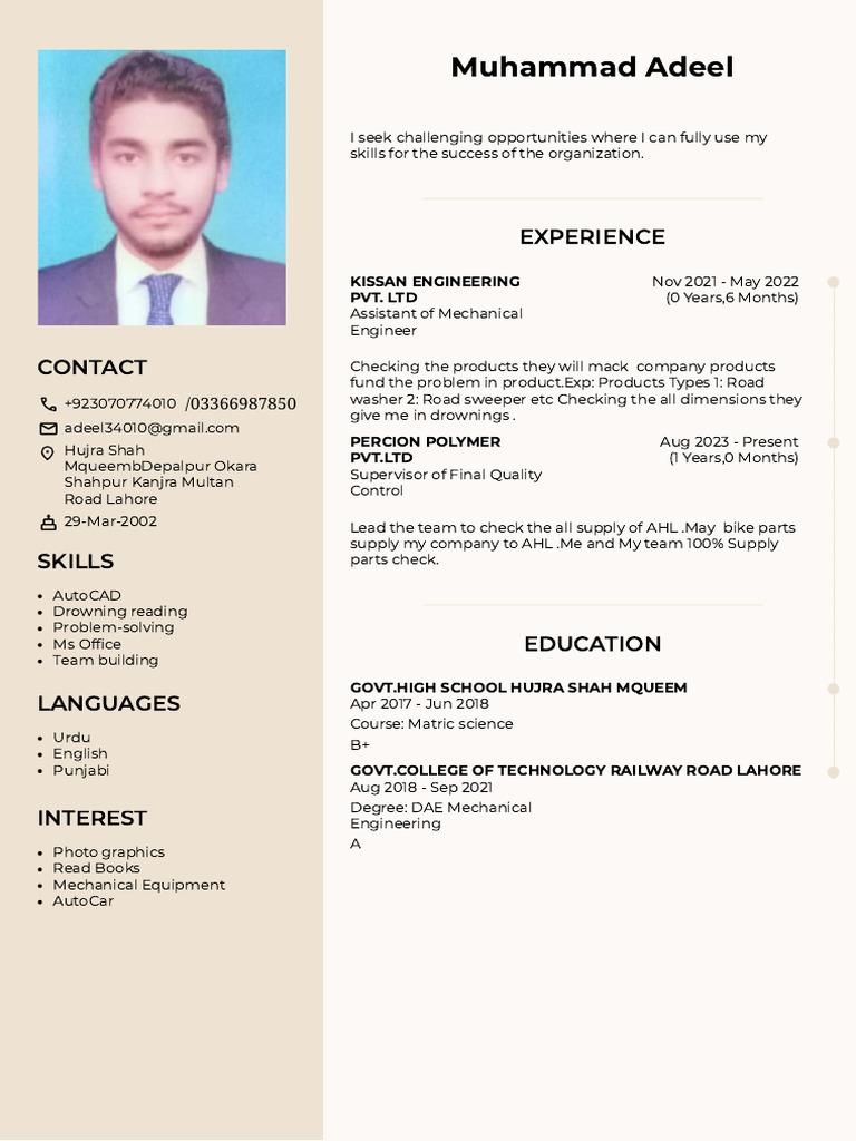 M.Adeel CV | PDF