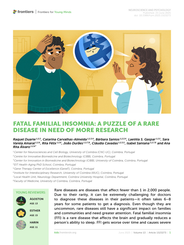 Fatal Familial Insomnia: A Rare Disease | PDF | Biology | Diseases And ...