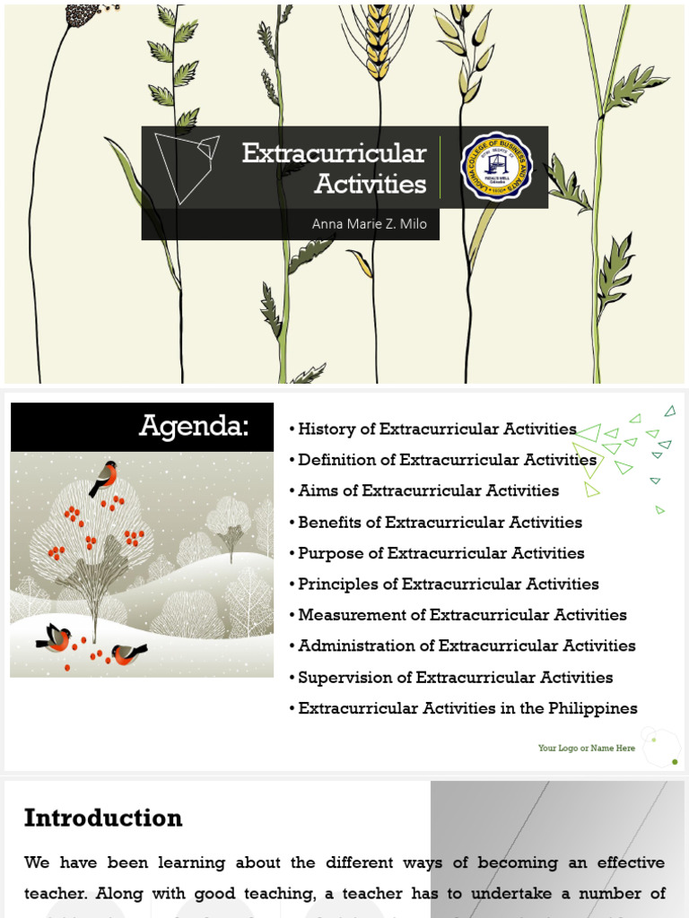 Extracurricular Activities MILO | PDF | Curriculum | Teachers