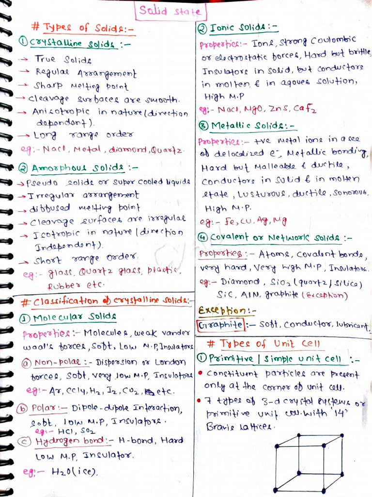 Solid State Short Notes Abhishek Deep Pandey | PDF