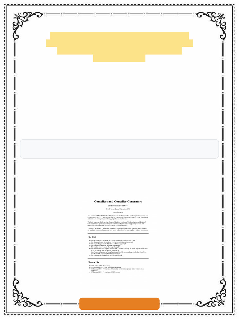 Computer Science and Compiler Design An Introduction with C 1st Edition ...