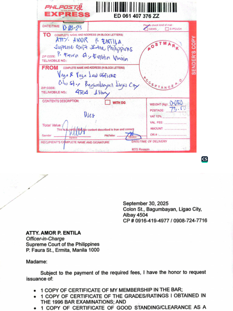Letter Request and JEPS Receipt | PDF