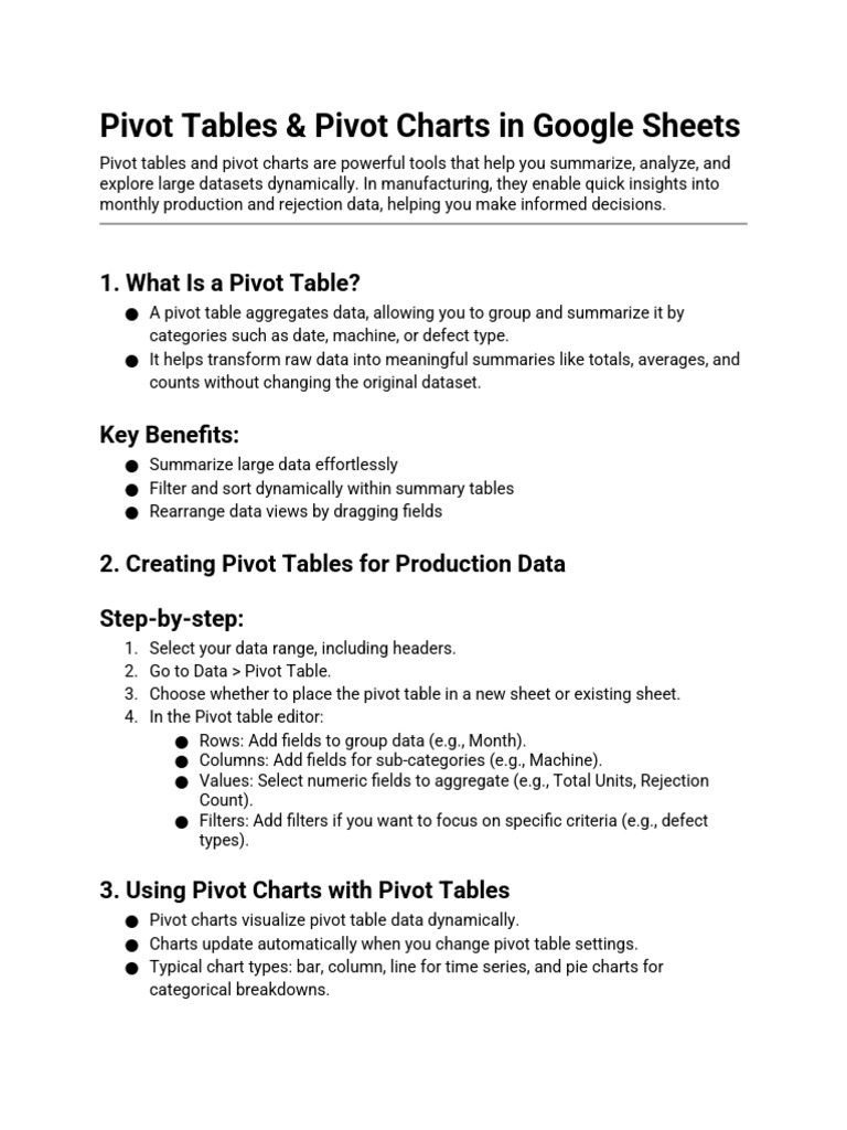 Master Pivot Tables in Google Sheets | PDF | Information Retrieval ...
