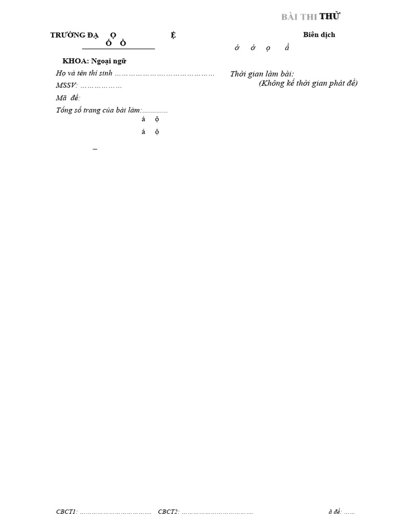 2021-Final Mock Test - Translation 1 - Answer Sheet | PDF
