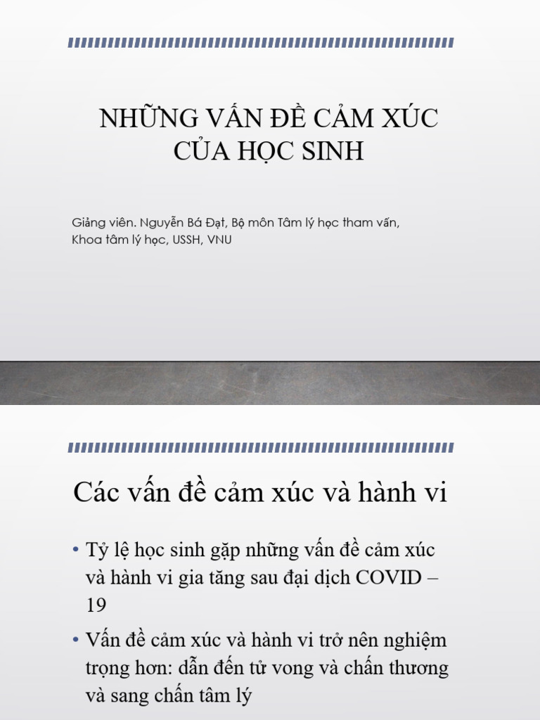 TMPVGTHJW - Bai 6 Nhung Van de Cam Xuc17112025 | PDF