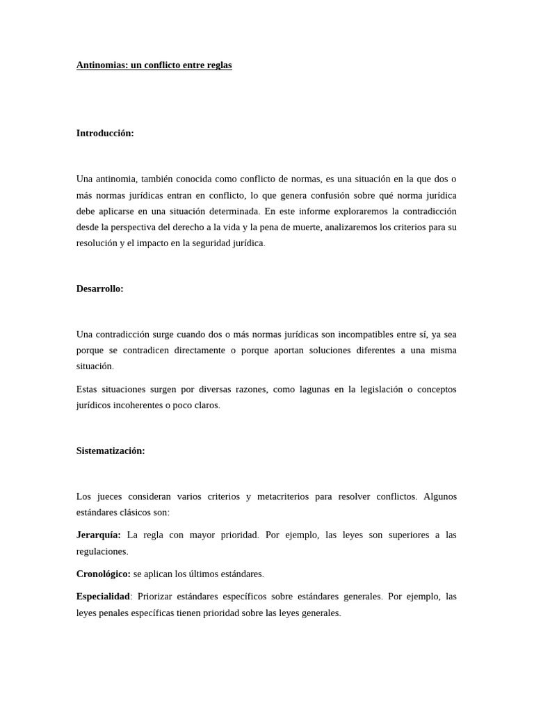 Antinomia Entrega 1 | PDF
