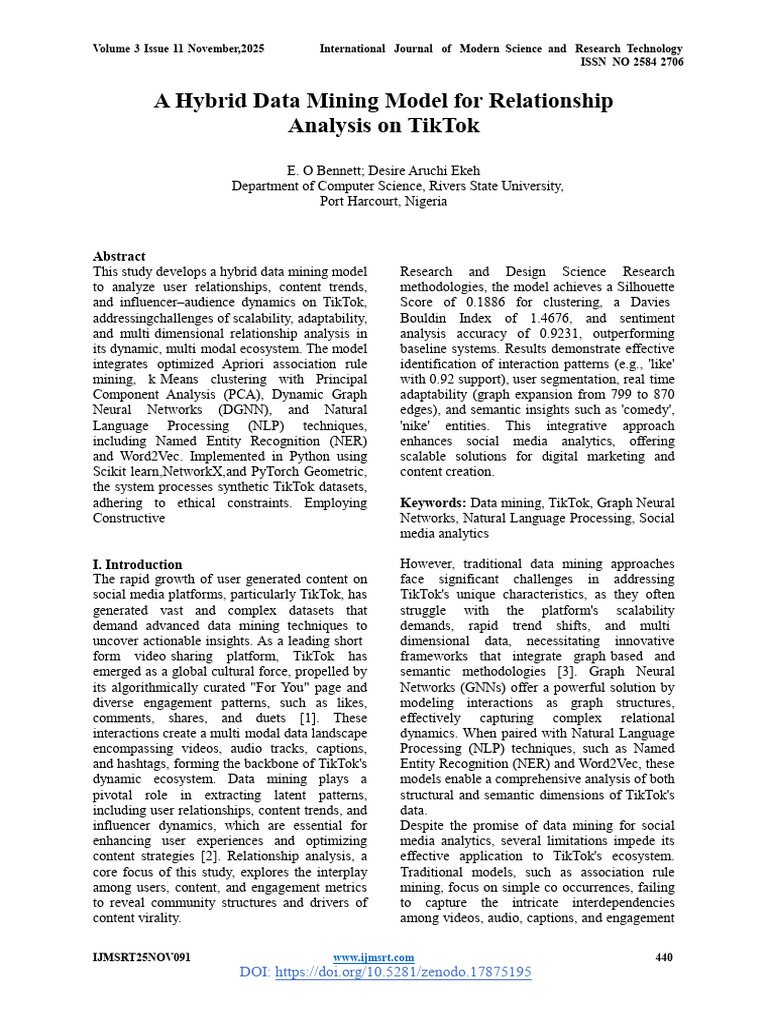 Hybrid Data Mining for TikTok Analysis | PDF | Cluster Analysis ...