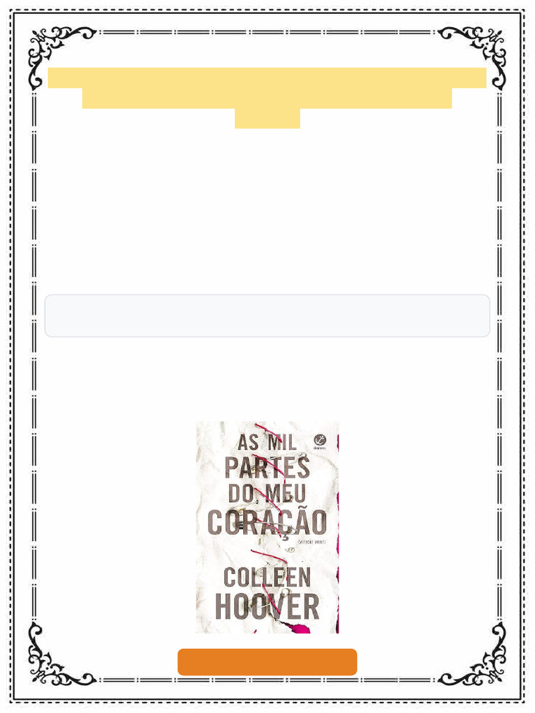 As Mil Partes do Meu Coração 1st Edition Colleen Hoover ebook long form ...