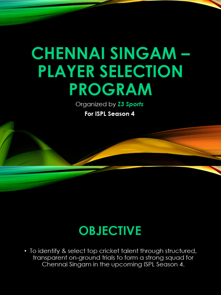 Chennai Singam Player Selection Program | PDF