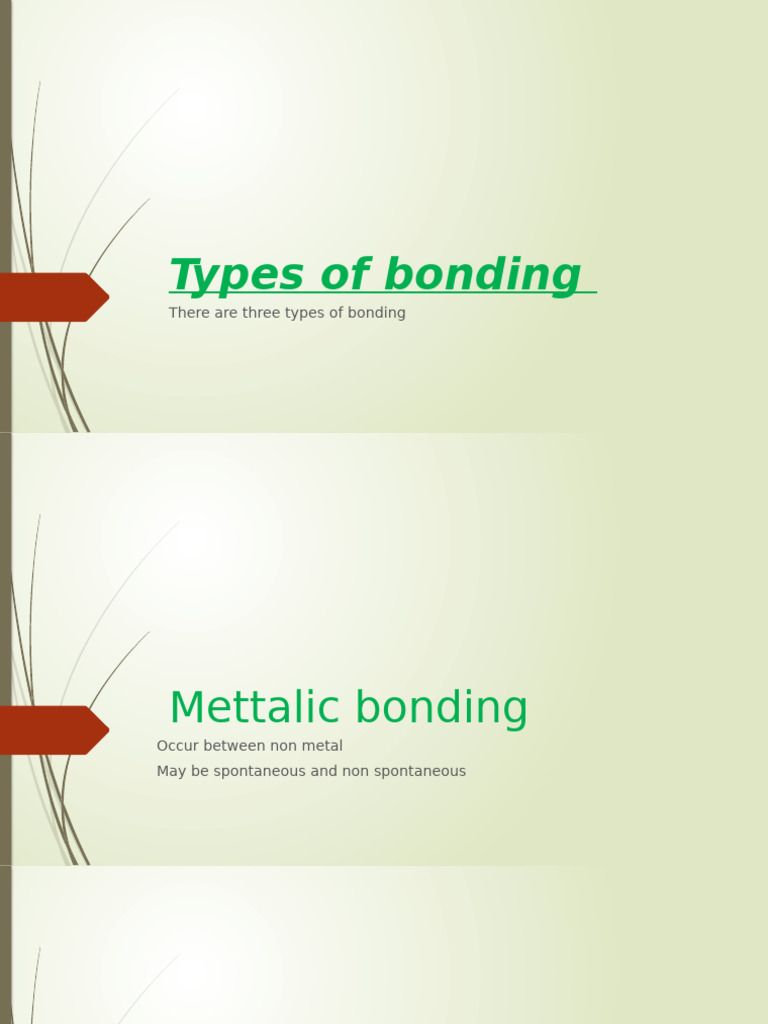 Types of Metallic and Ionic Bonding | PDF