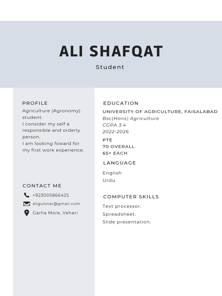 White Simple Student CV Resume | PDF