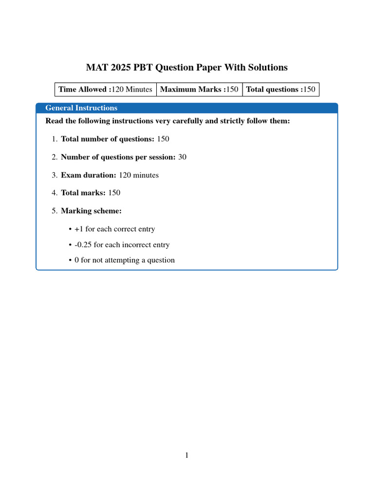 MAT 2025 PBT Answer | PDF | Sphere | Area