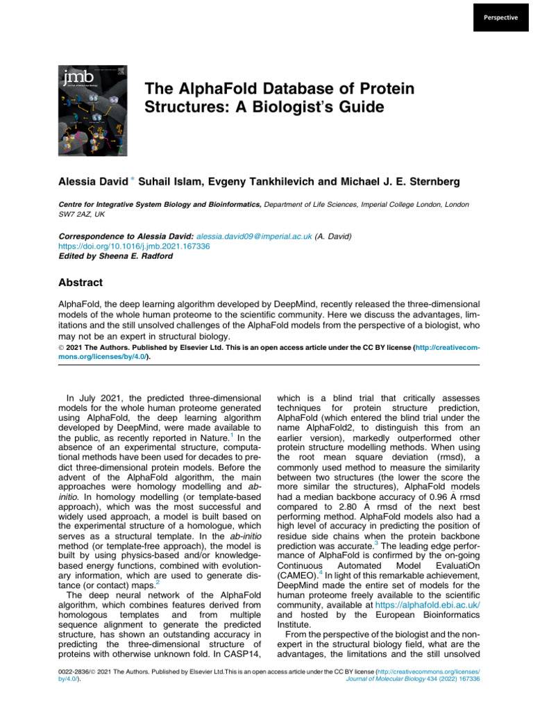 The AlphaFold Database of Protein | PDF | Protein Domain | Biology