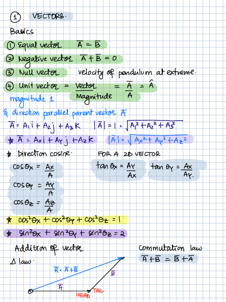 Vectors & Kinematics + Projectile Motion | PDF