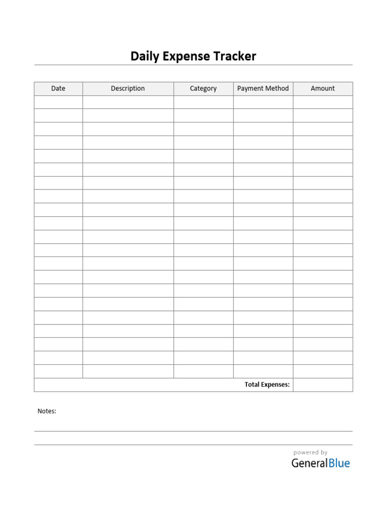Simple Daily Expense Tracker | PDF