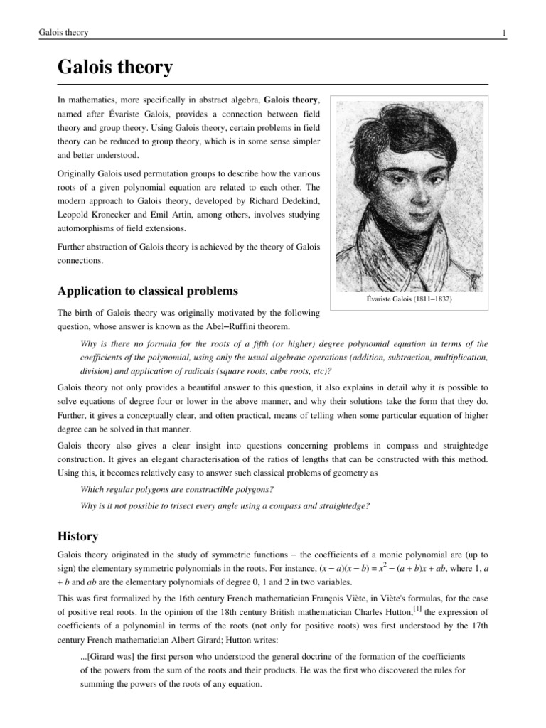 Galois Theory | PDF | Field (Mathematics) | Group (Mathematics)