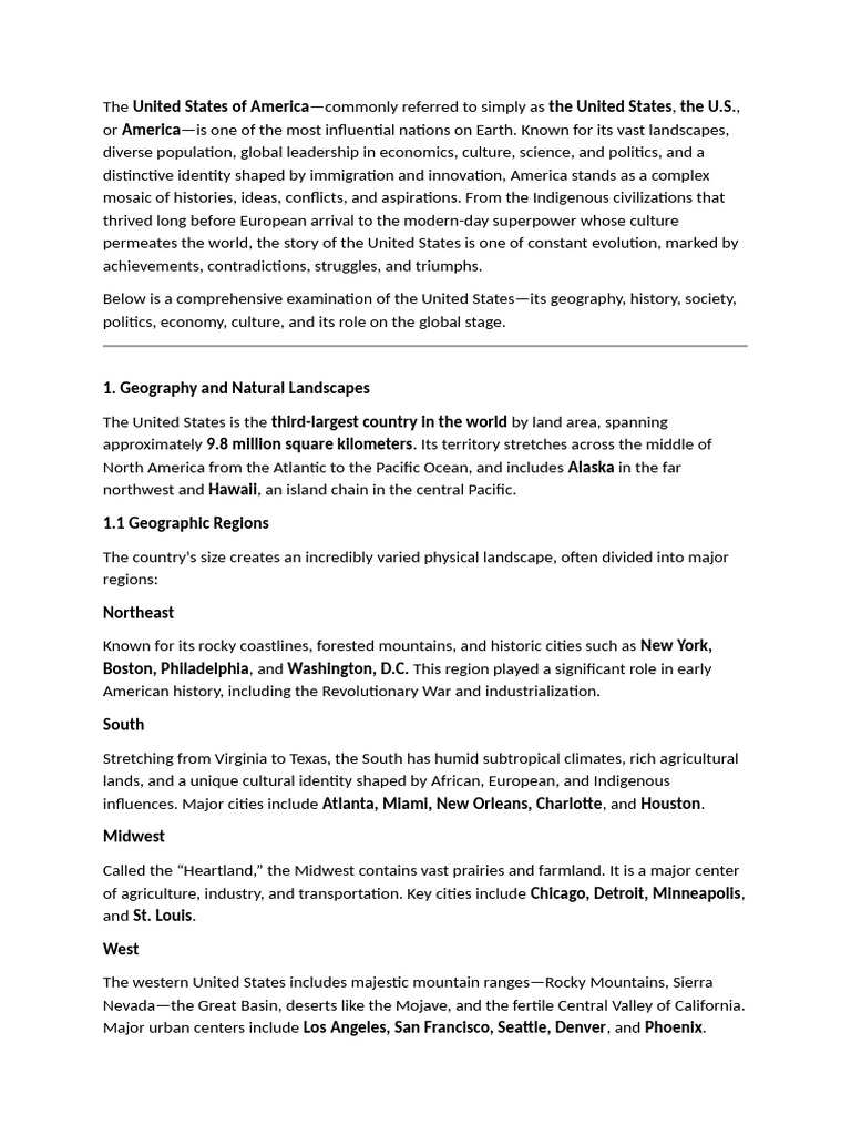 Overview of the United States History | PDF | The United States ...