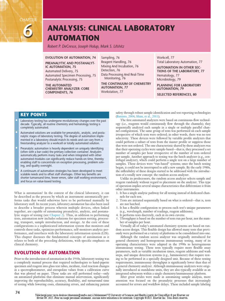 Clinical Laboratory Automation Explained | PDF | Automation | Immunoassay