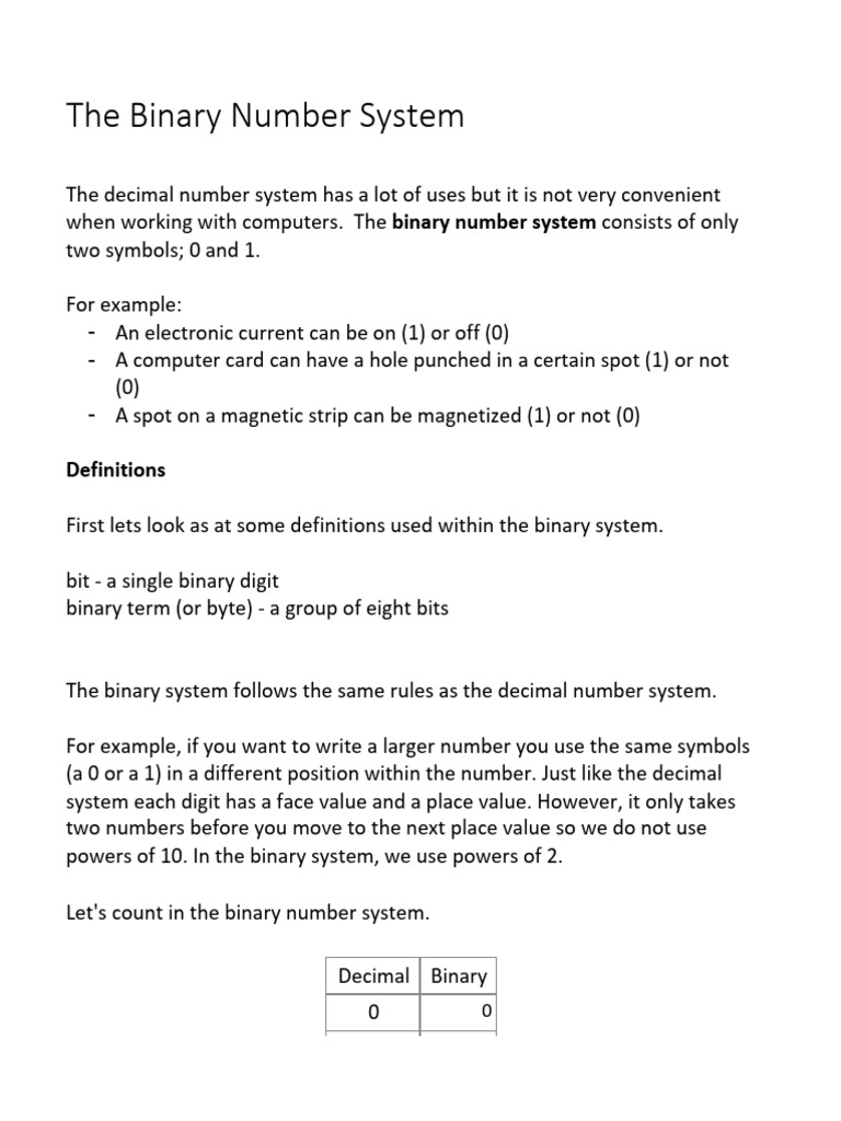 Binary | PDF | Bit | Theory Of Computation