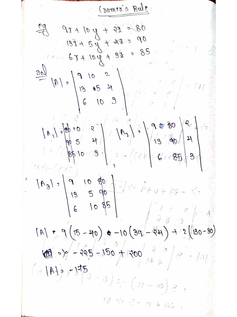 Cramers Rule | PDF
