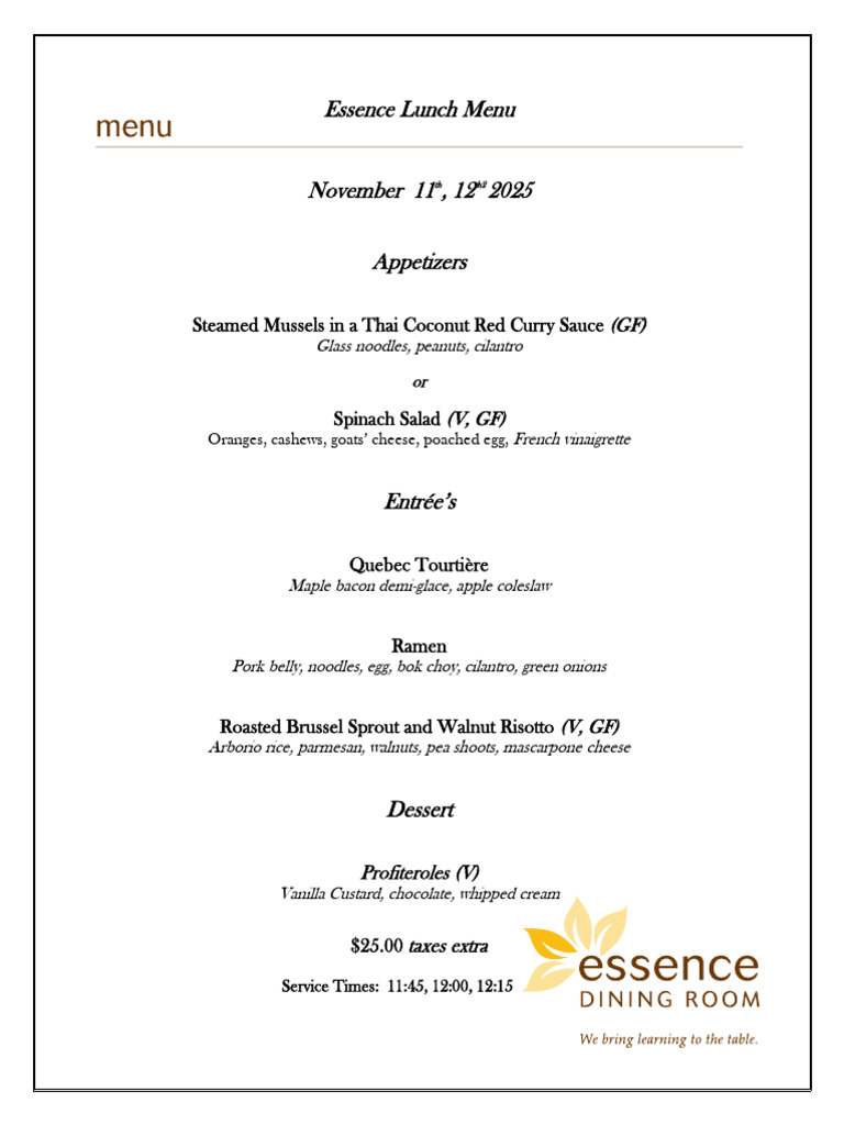 2025 Fall Lunch Menu 4 EP | PDF