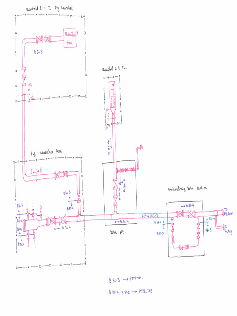 Piping Pipe Line Sketch | PDF