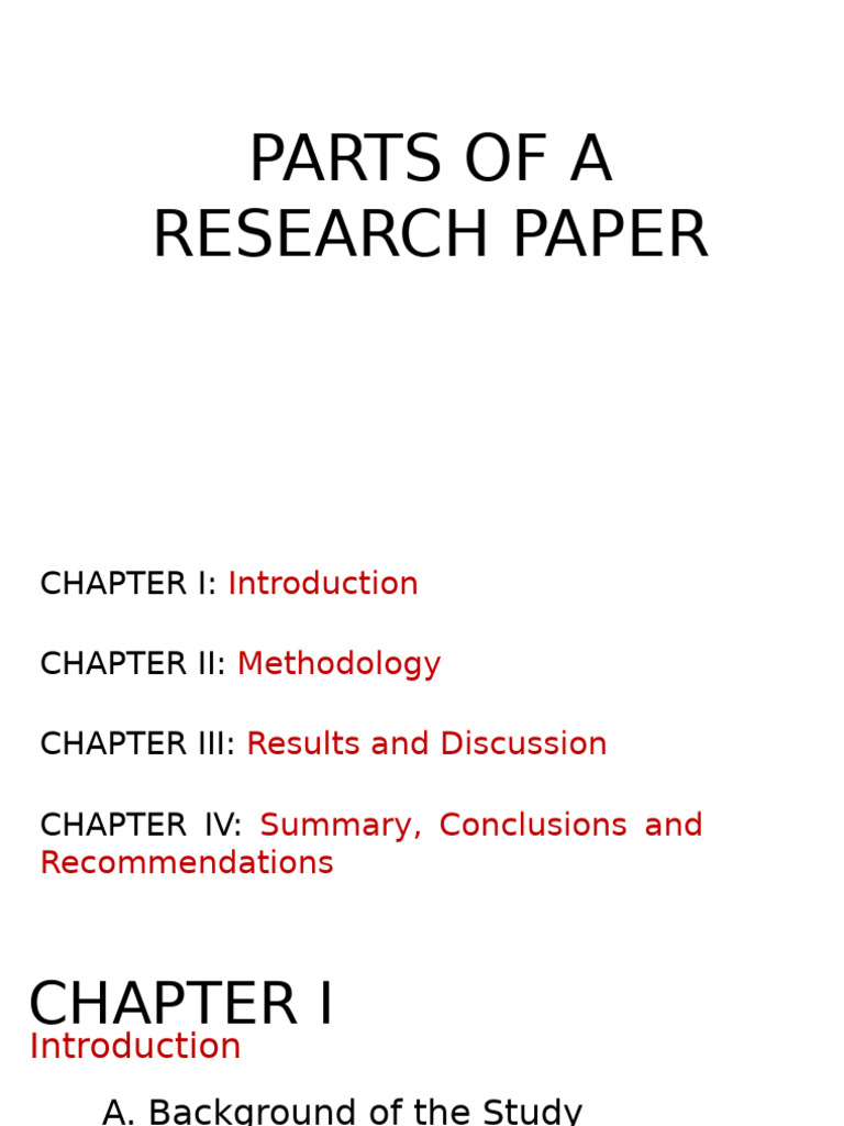 Parts of Research Paper | PDF | Methodology | Inquiry
