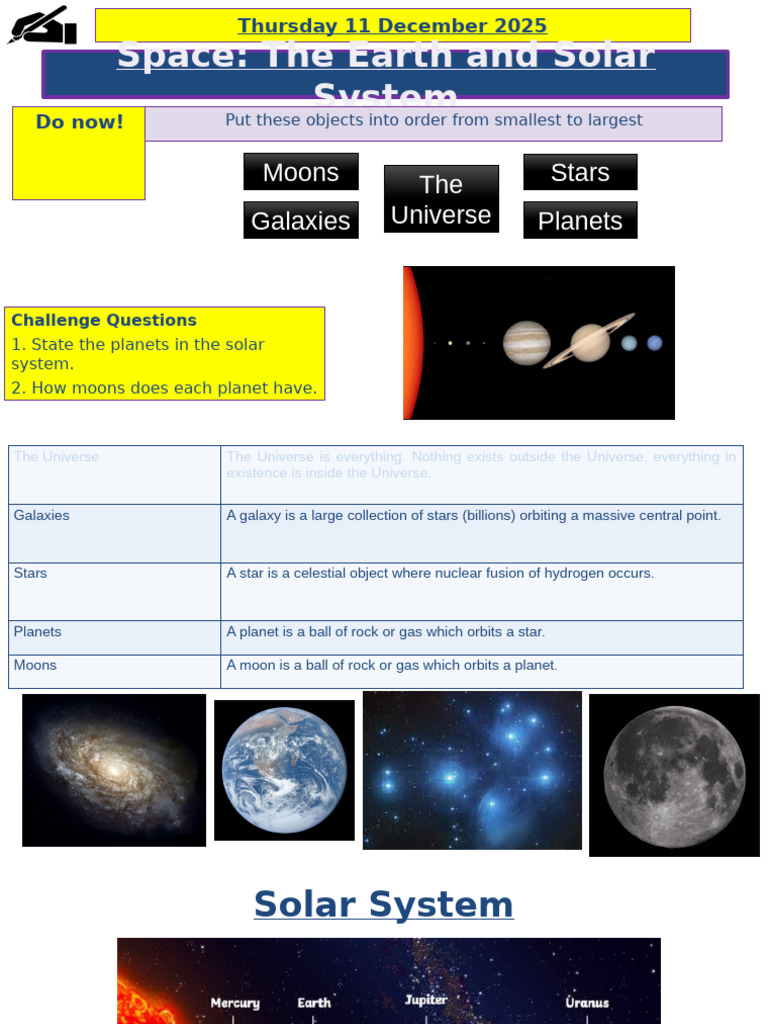 The Earth and Solar System | PDF | Rotation | Sun