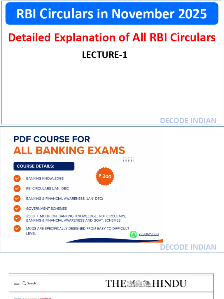 All RBI Circulars November 2025 - Lecture 1 | PDF | Repurchase ...