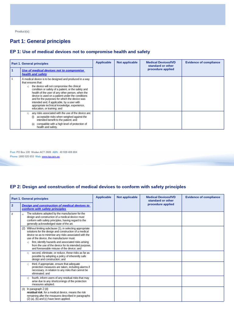 Medical Devices Essential Principles Checklist | PDF | Medical Device ...