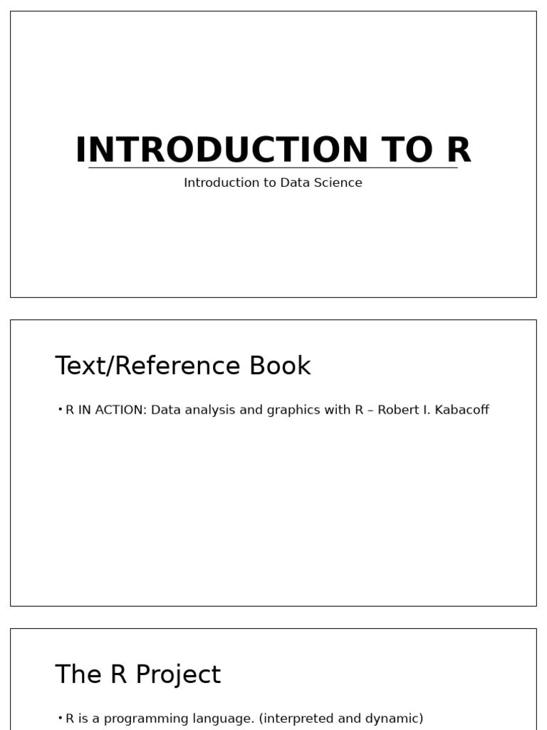 L01 Introduction To R - Fall - 25-26 | PDF | Data Type | Computer ...