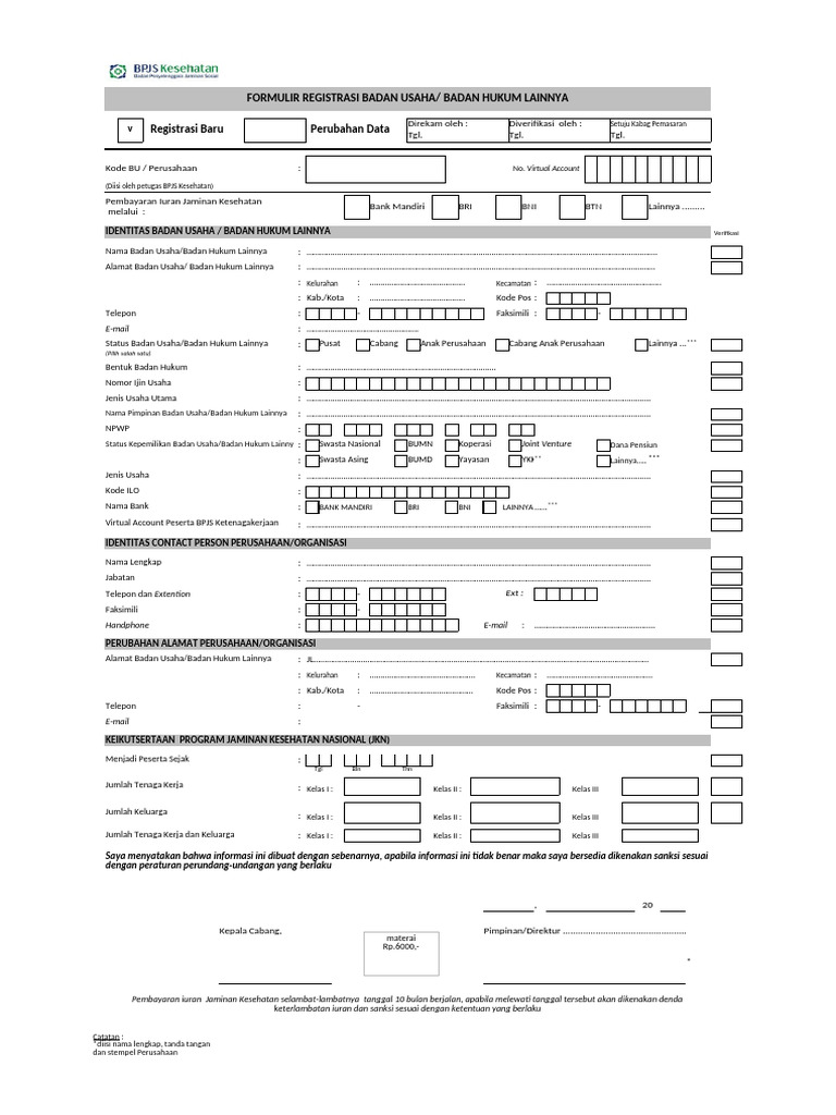 2. Form Registrasi Bu | PDF