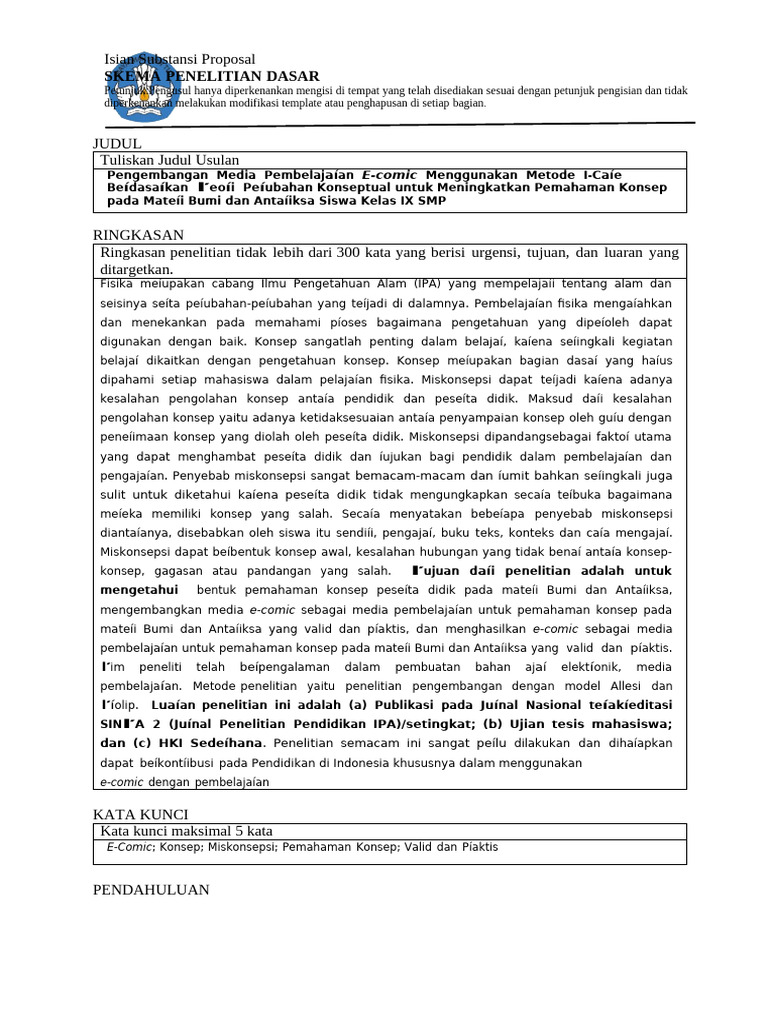 Isian Substansi Proposal Skema Dasar | PDF