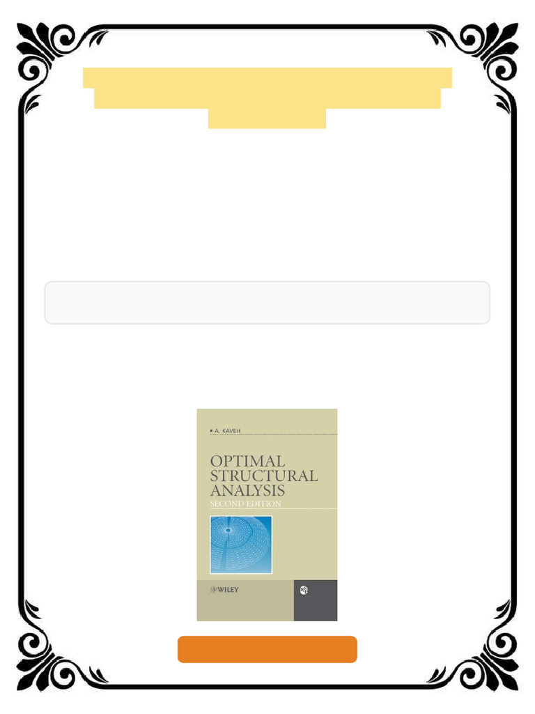 Optimal Structural Analysis 2nd Edition Ali Kaveh Ebook Immediate ...