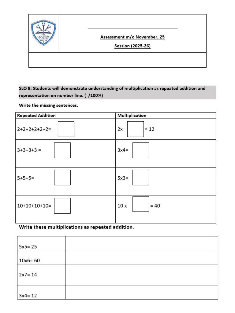 Nov Math g2 Assessment - Copy | PDF