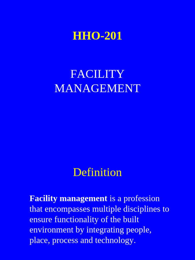 Facility Management Essentials Guide | PDF