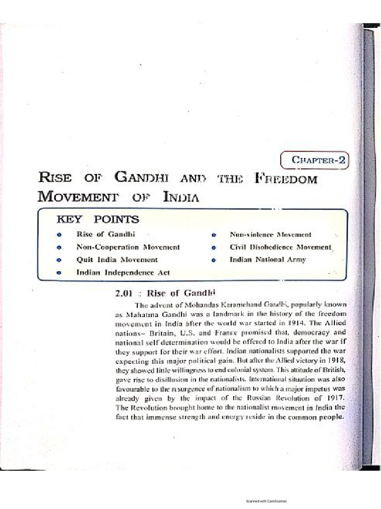 Ch 2 Rise of Gandhi and the Freedom Movement of India | PDF