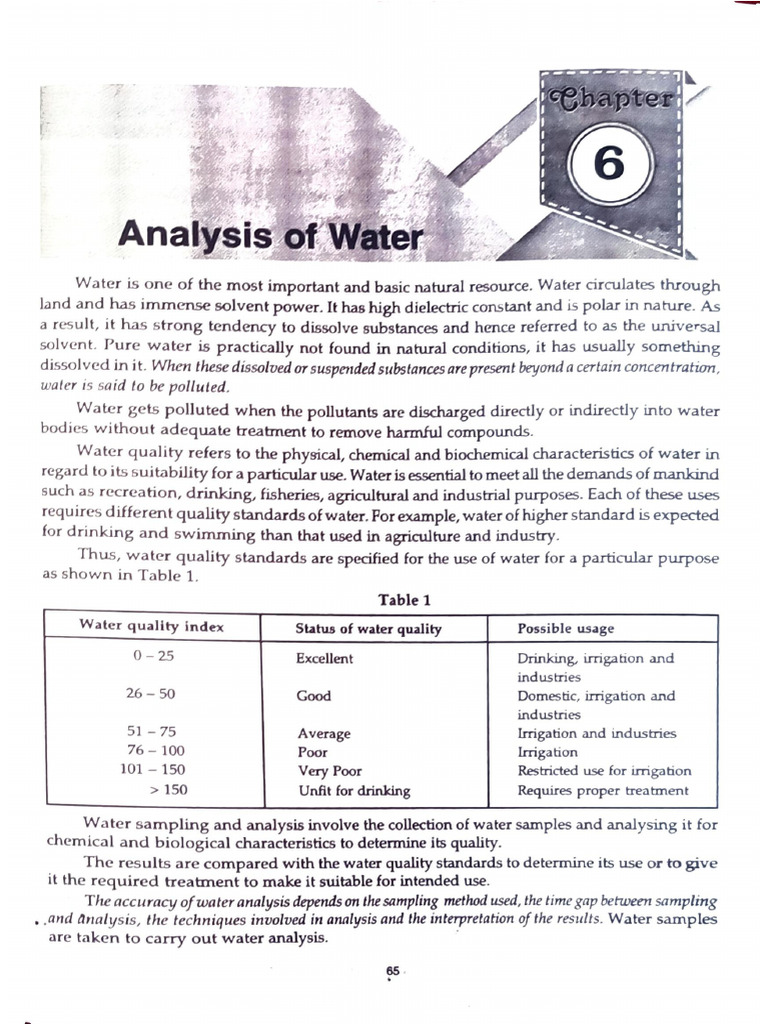 Analysis of Water? | PDF