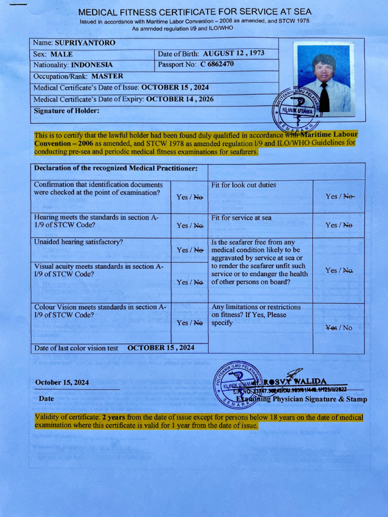 ILO Medical Capt Supriyantoro | PDF