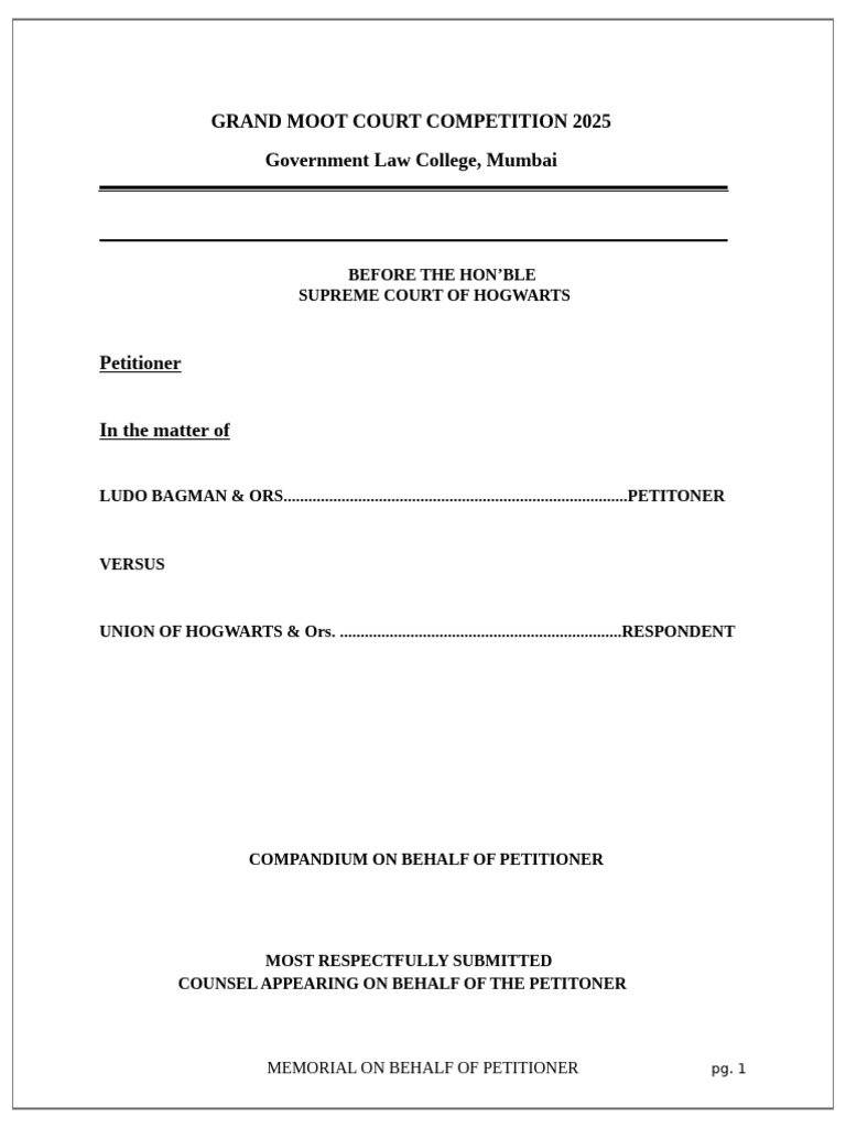 Hogwarts Moot Court 2025 Case Overview | PDF | Supreme Court Of The ...