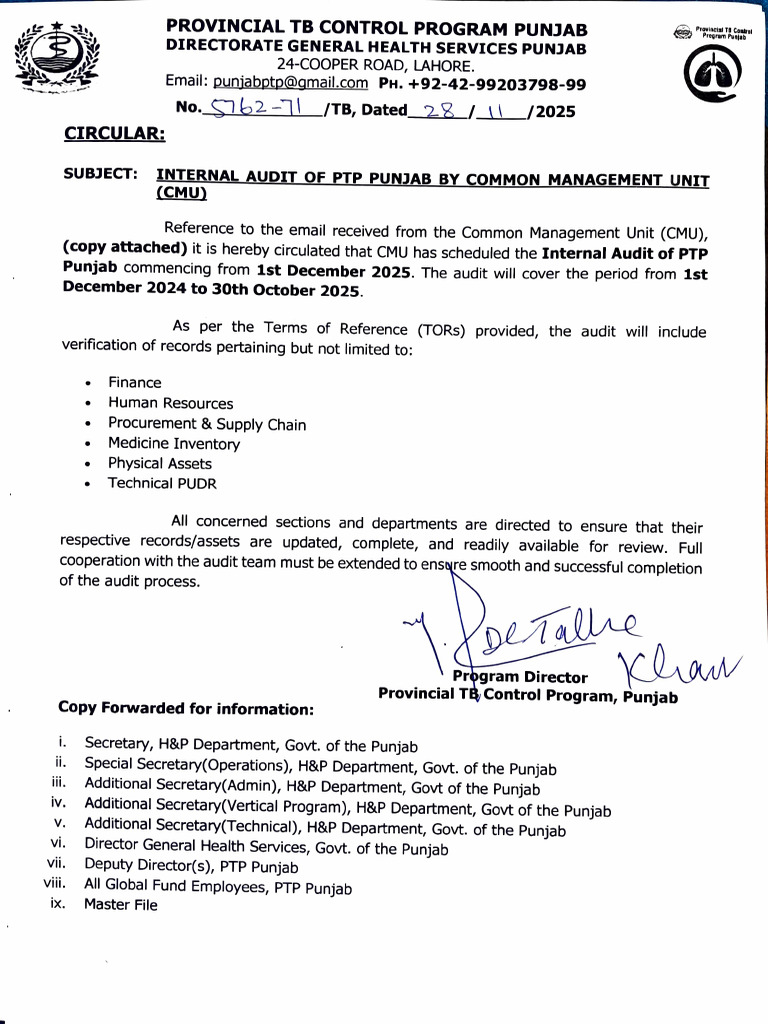 Circular - Internal Audit by Cmu | PDF | Business