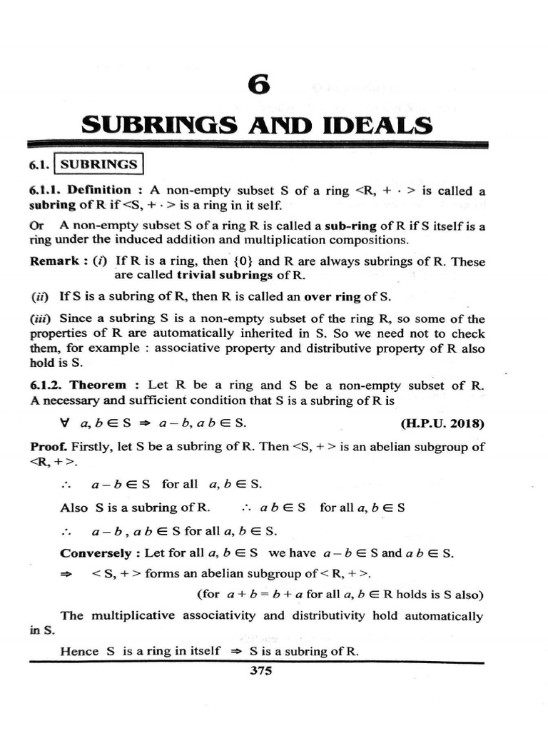 6. Subrings and ideals? | PDF