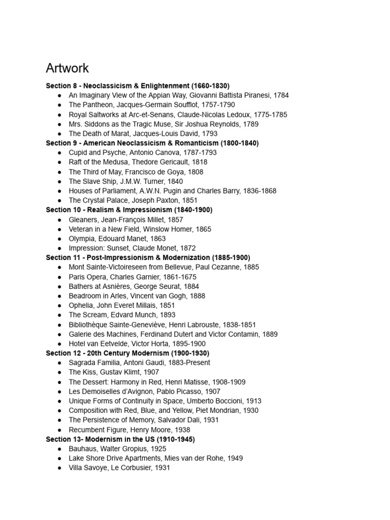 Art History Notes - Part 2 | PDF | The Arts | Paintings