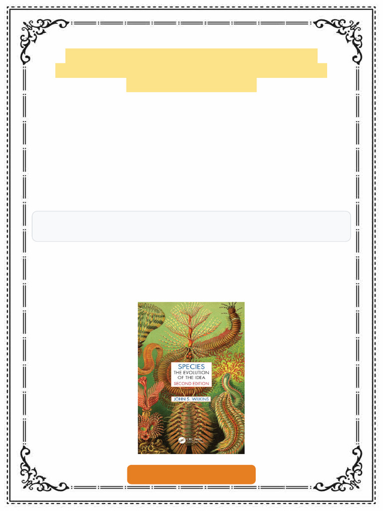 Species The Evolution of The Idea First Edition Wilkins Ebook Corrected ...