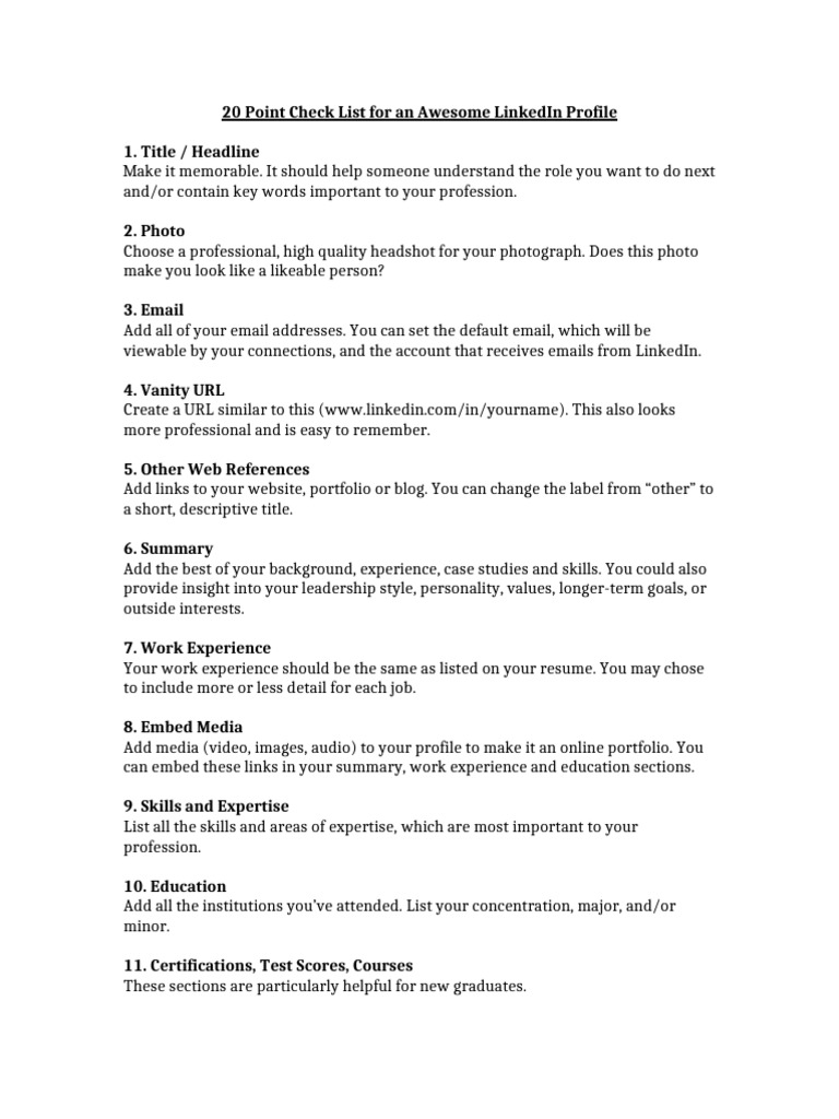 Optimize Your LinkedIn Profile: 20 Tips | PDF | Linked In