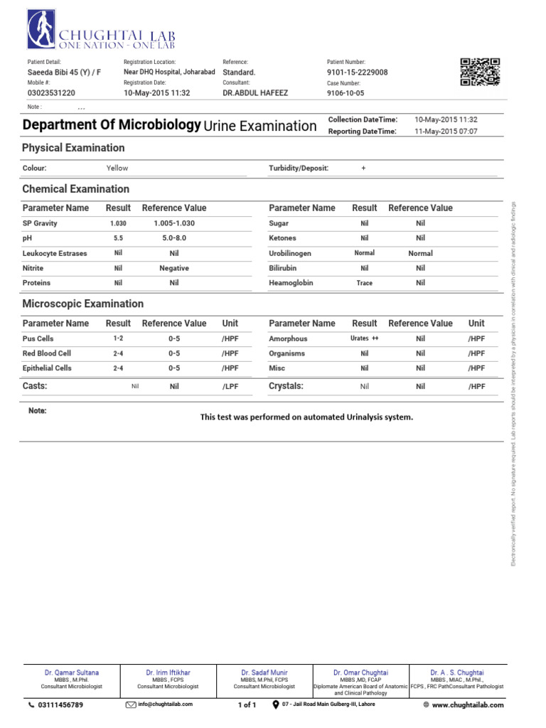 PatientTestResult | PDF | Medical Specialties | Clinical Medicine